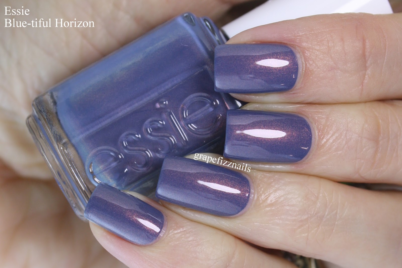 Grape Fizz Nails: Essie Blue-tiful Horizon