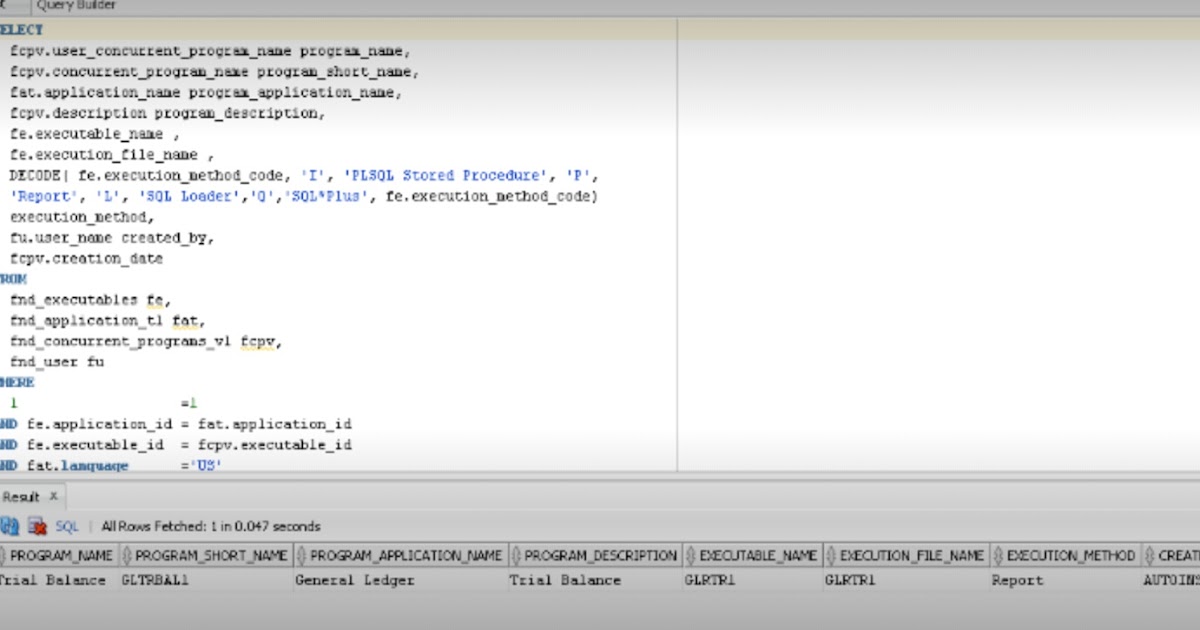 Oracle Ebs Fusion And Oic Query To Fetch Concurrent Program And Executables Details