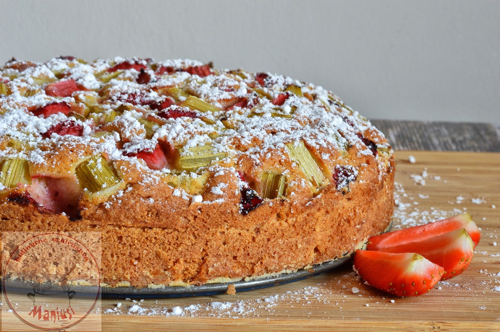 Ciasto z rabarbarem i truskawkami