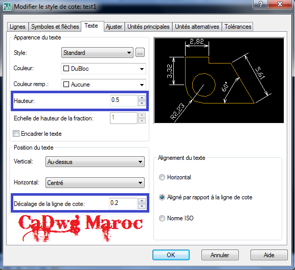 Cotation sur Autocad | CaDwg Maroc