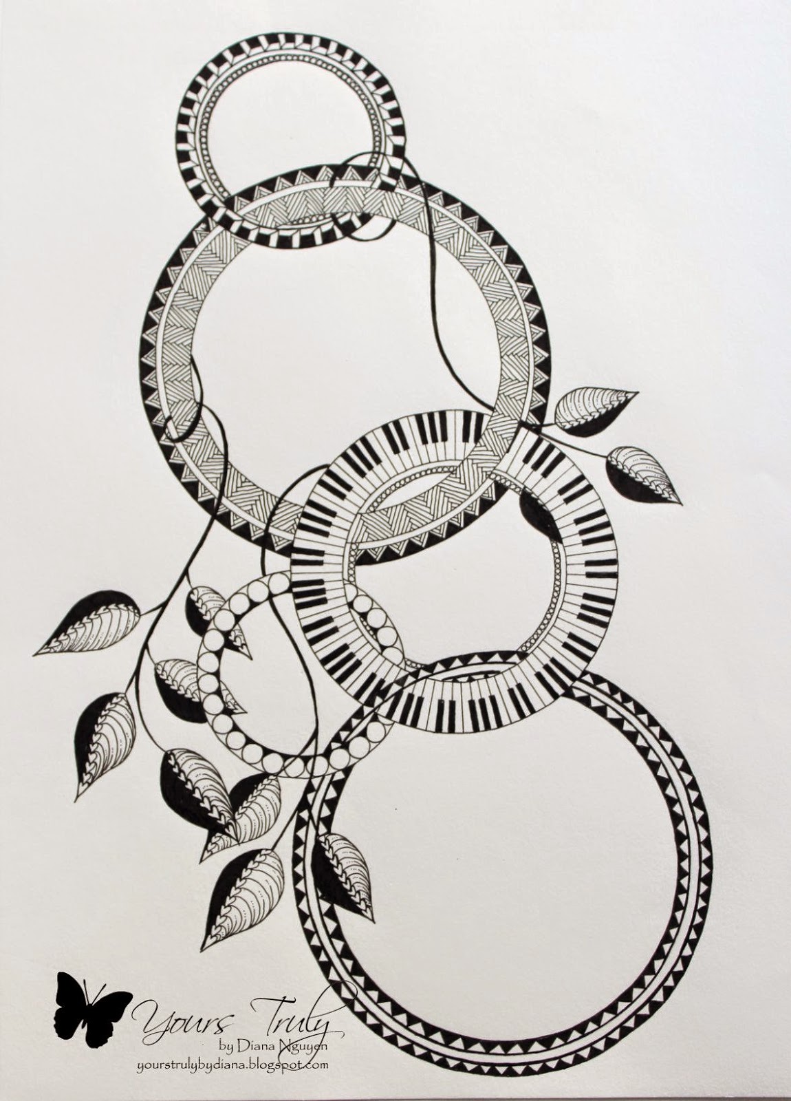 Yours Truly: Zentangle plus Word Art