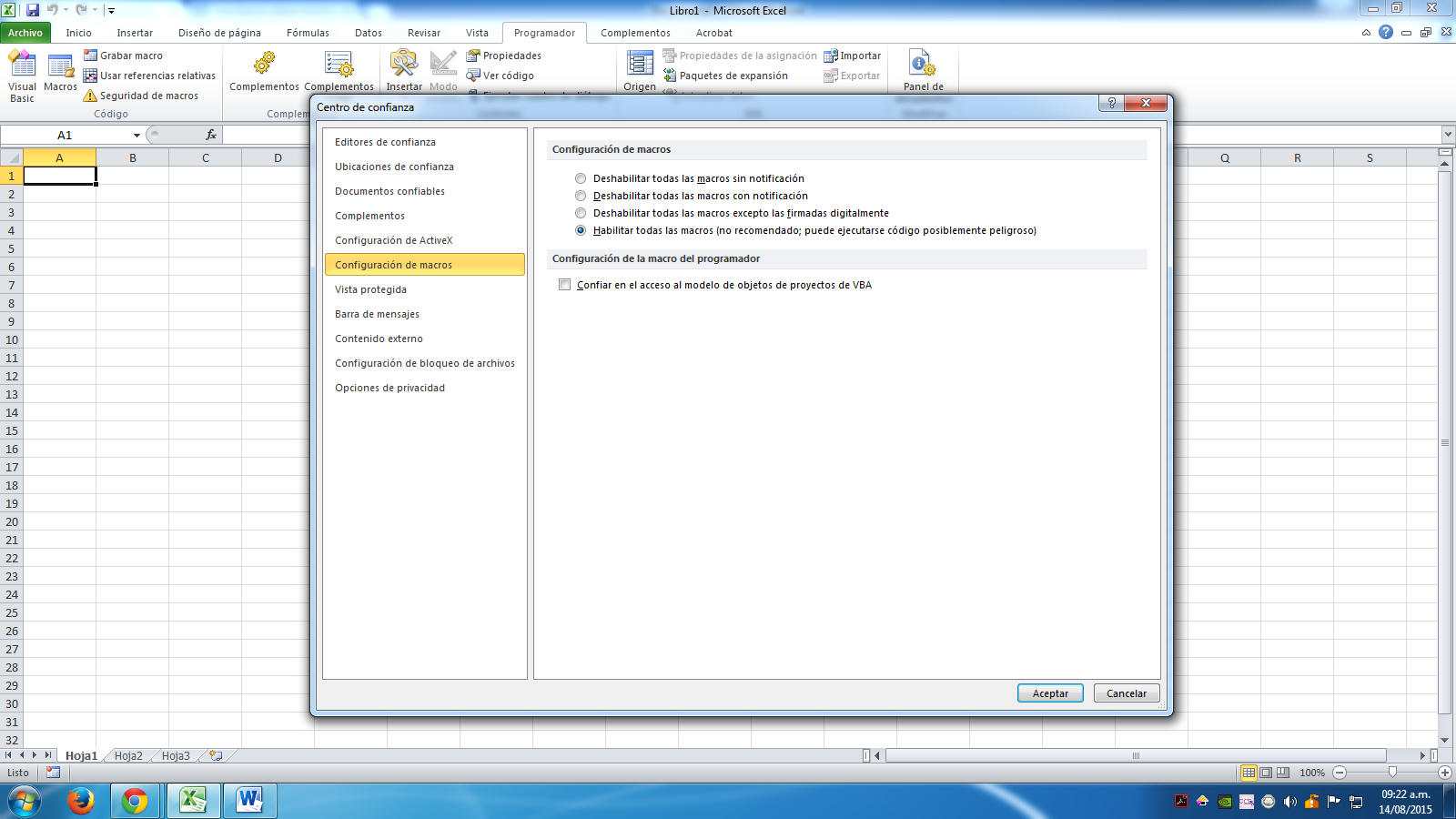 SYSTEMS : Configurar Programador de Visual Basic en excel