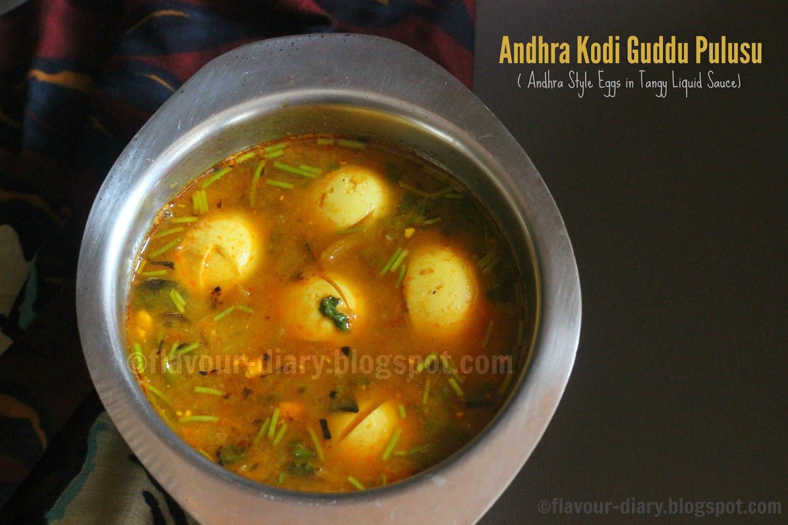 Flavour Diary: Andhra Kodi Guddu Pulusu ( Andhra Style Eggs in tamarind ...