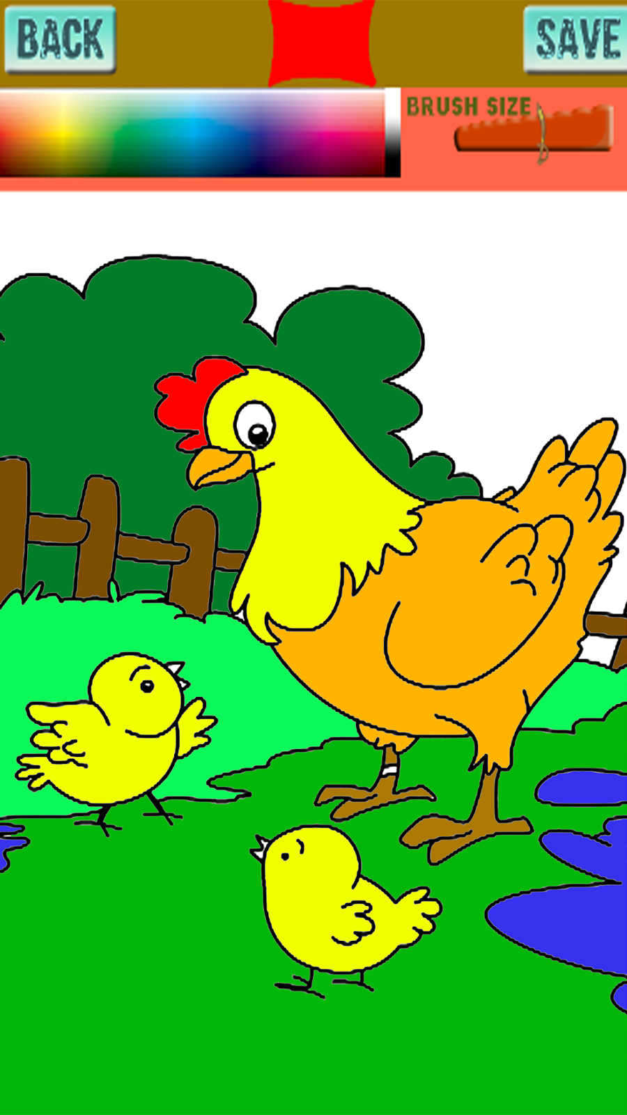 Kids Games Coloring Page Chicken Version