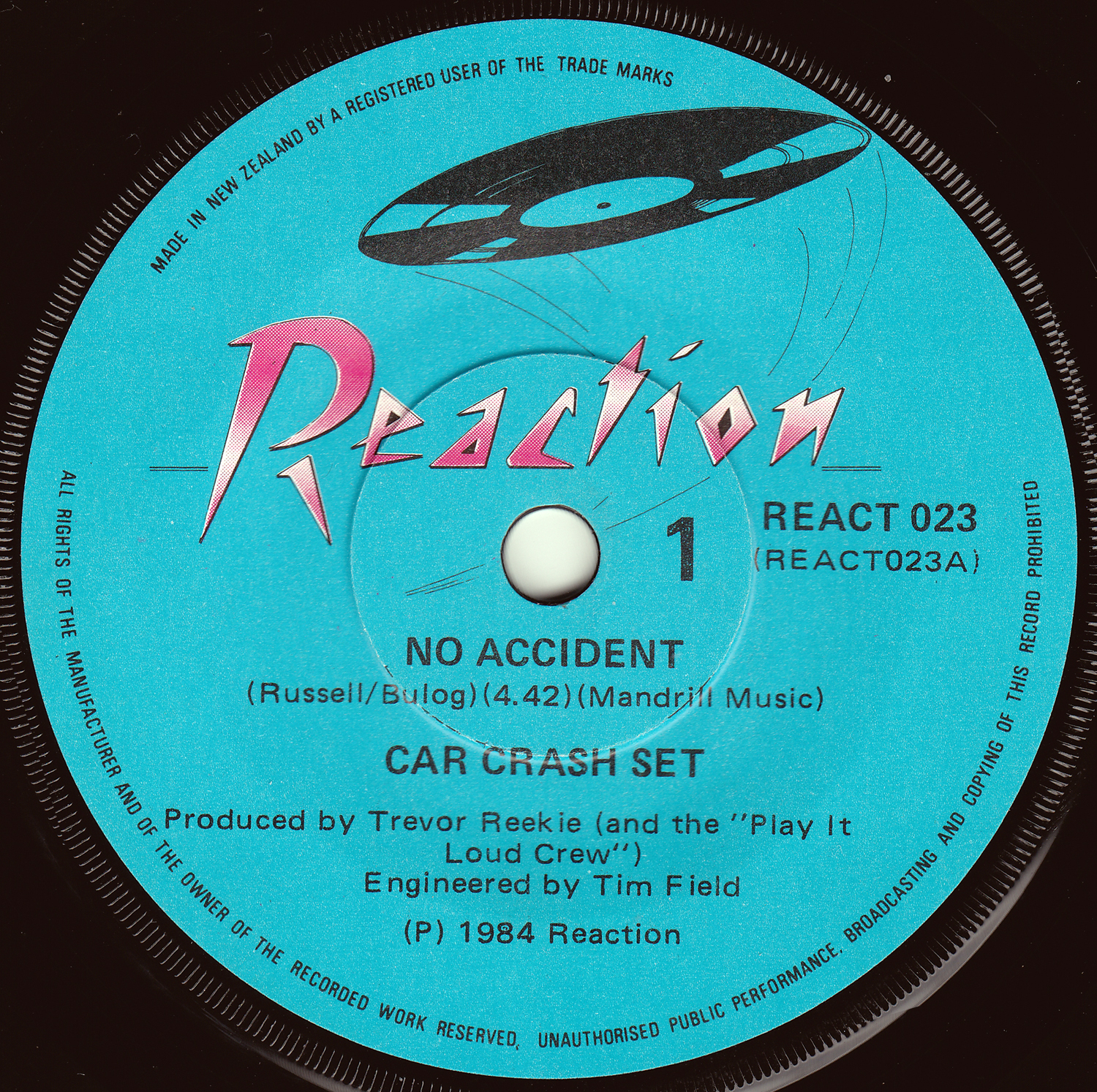 Forgotten New Zealand 45s: Car Crash Set - No Accident 1984