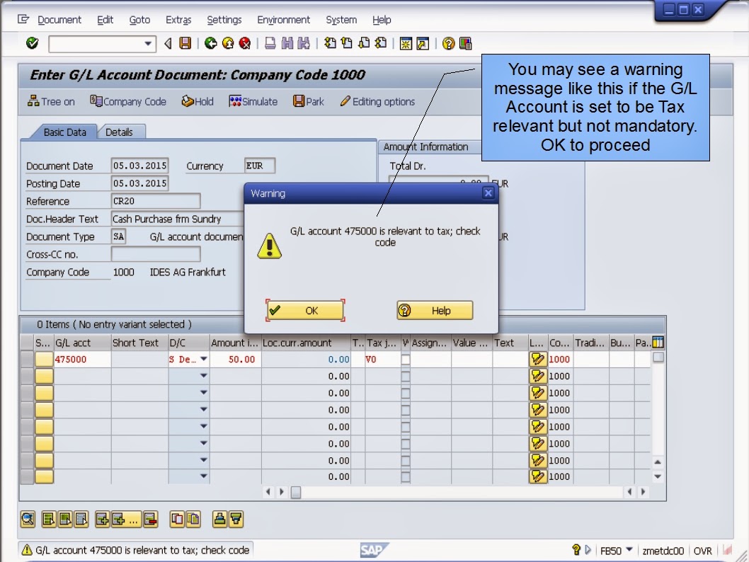 青蛙SAP分享 Froggy's SAP sharing: Step by Step SAP FI : FB50 Enter G/L ...