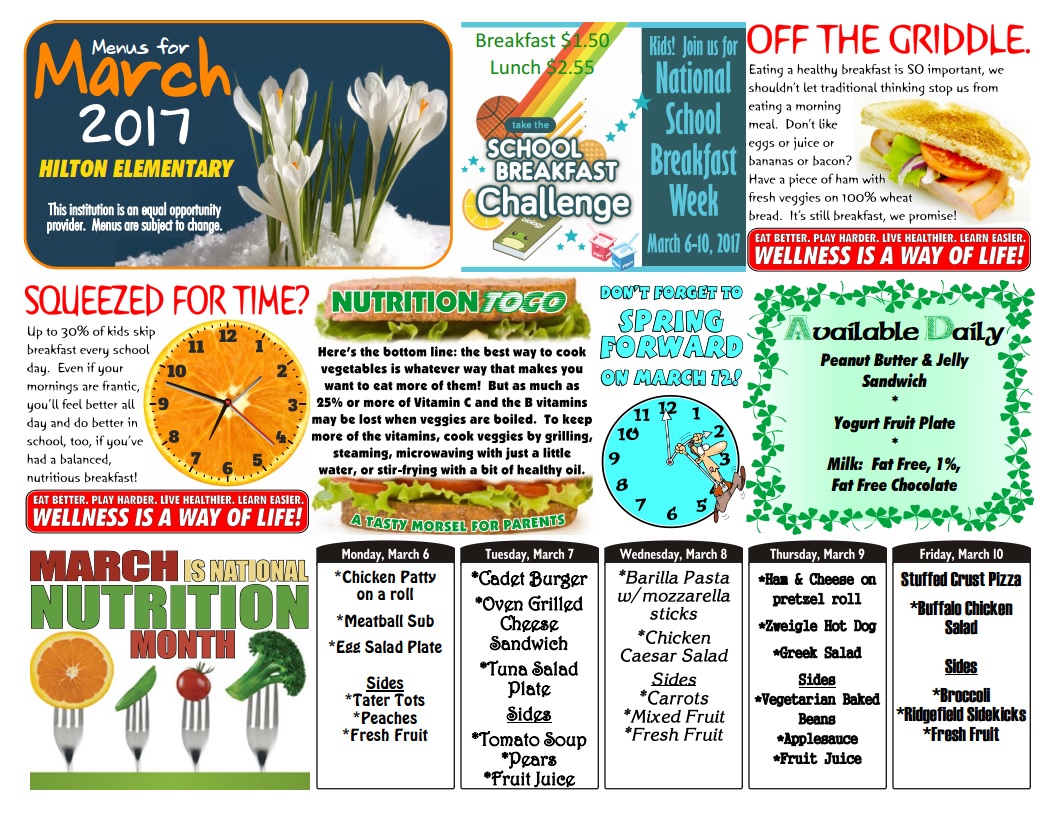 British School Lunch Menu