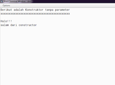 Contoh Program Konstruktor dengan Parameter dan Konstruktor Tanpa Parameter