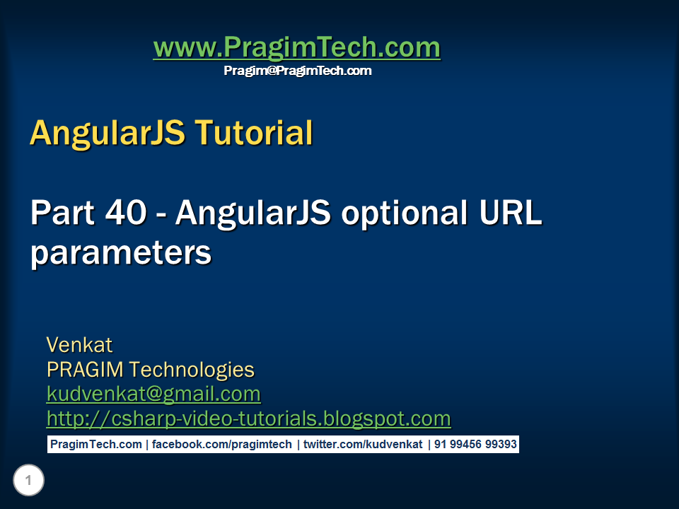 Sql server, .net and c# video tutorial: AngularJS optional url parameters