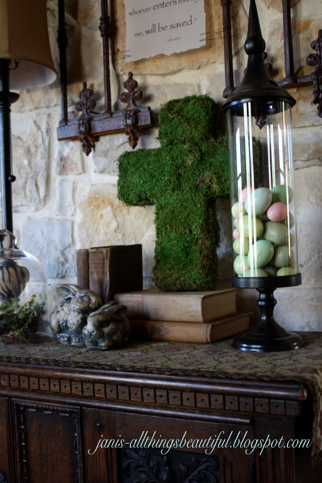 All Things Beautiful: Moss Cross DIY - Spring Entryway Decor