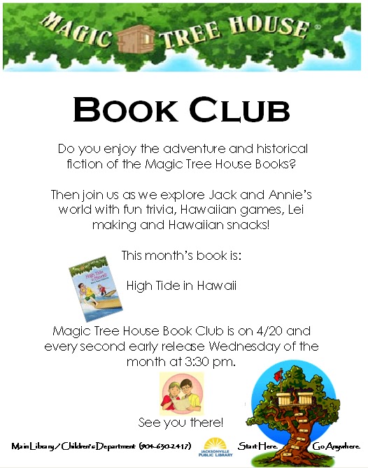 Main Library Children's Department: Magic Tree House Book Club