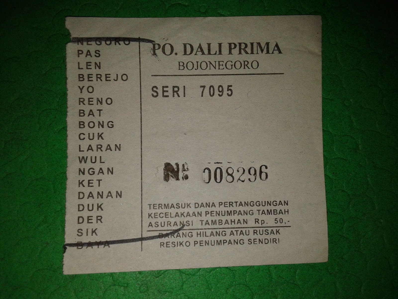 Caper Touring "One Stop Journey": Koleksi Karcis Bus