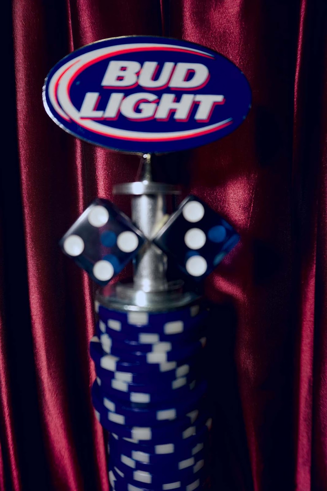 Tap Handle #497: Bud Light - Poker Chips and Dice