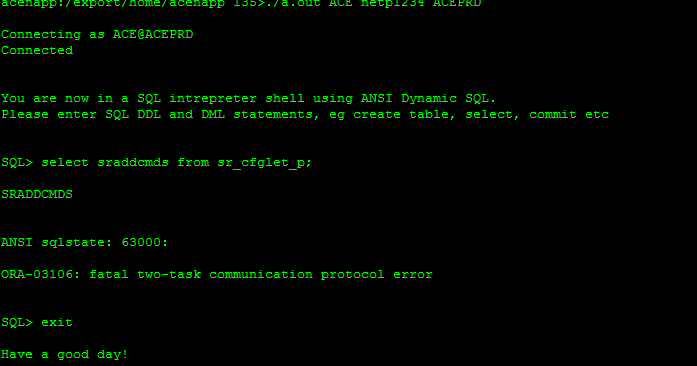 Remote Oracle Database Support : ORA-03106: fatal two-task ...