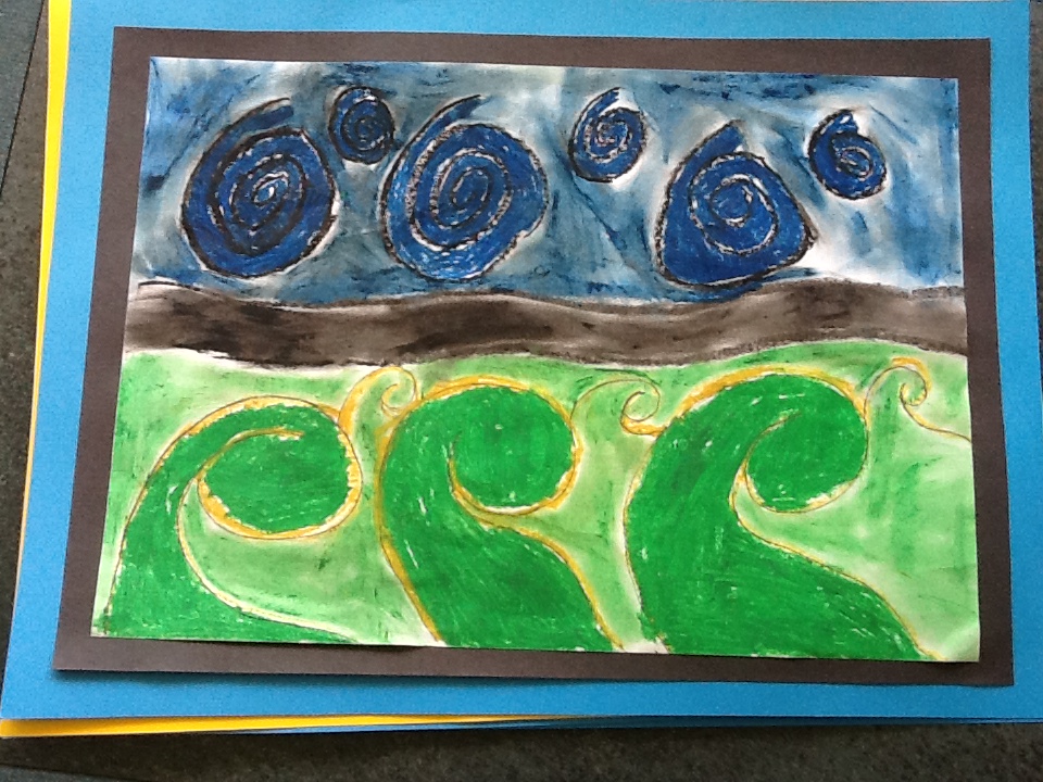 Akomanga Ono (Room 6): Ranginui and Papatuanuku Art