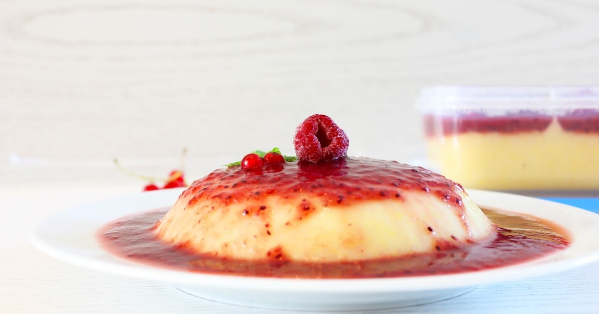 Polenta-Puddingdessert mit Smoothie