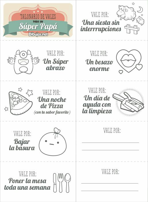 11 vales e imágenes para el día del padre