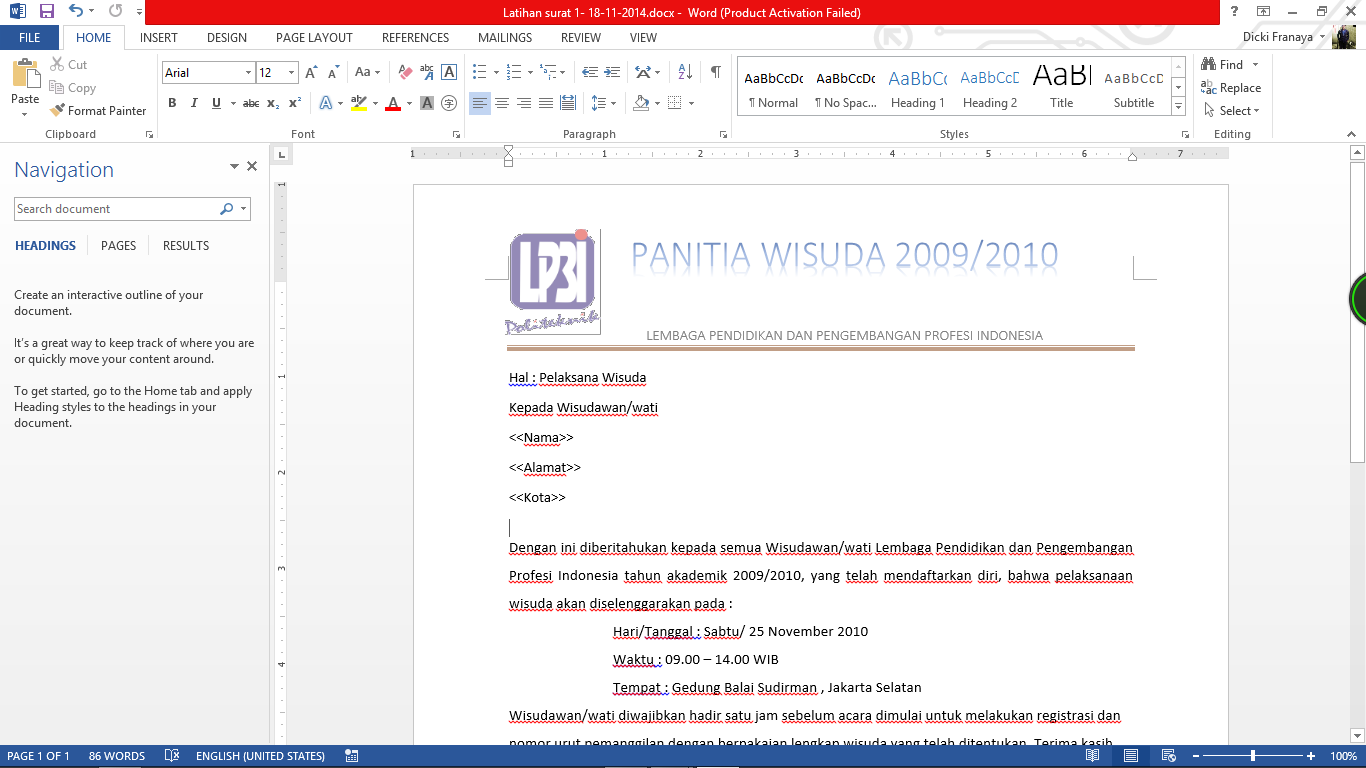 Dicki Franaya Tutorial Cara Membuat Mail Merge Part 2 Database Excel dicki-franaya-tutorial-cara-membuat-mail-merge-part-2-database-excel