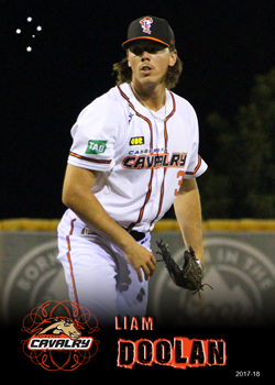 Australian Custom Baseball Cards: Liam Doolan - 2017-18 Canberra Cavalry