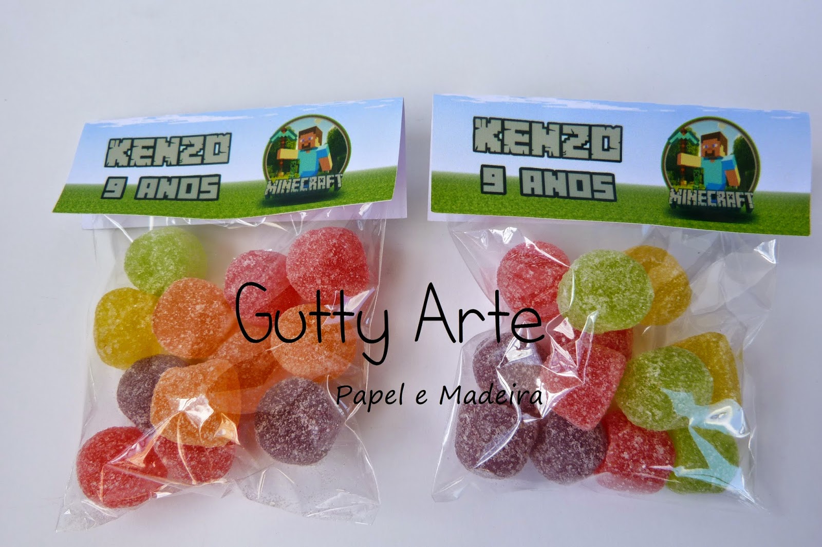 Gutty Arte - Papel e Madeira: Balas de Gomas Minecraft