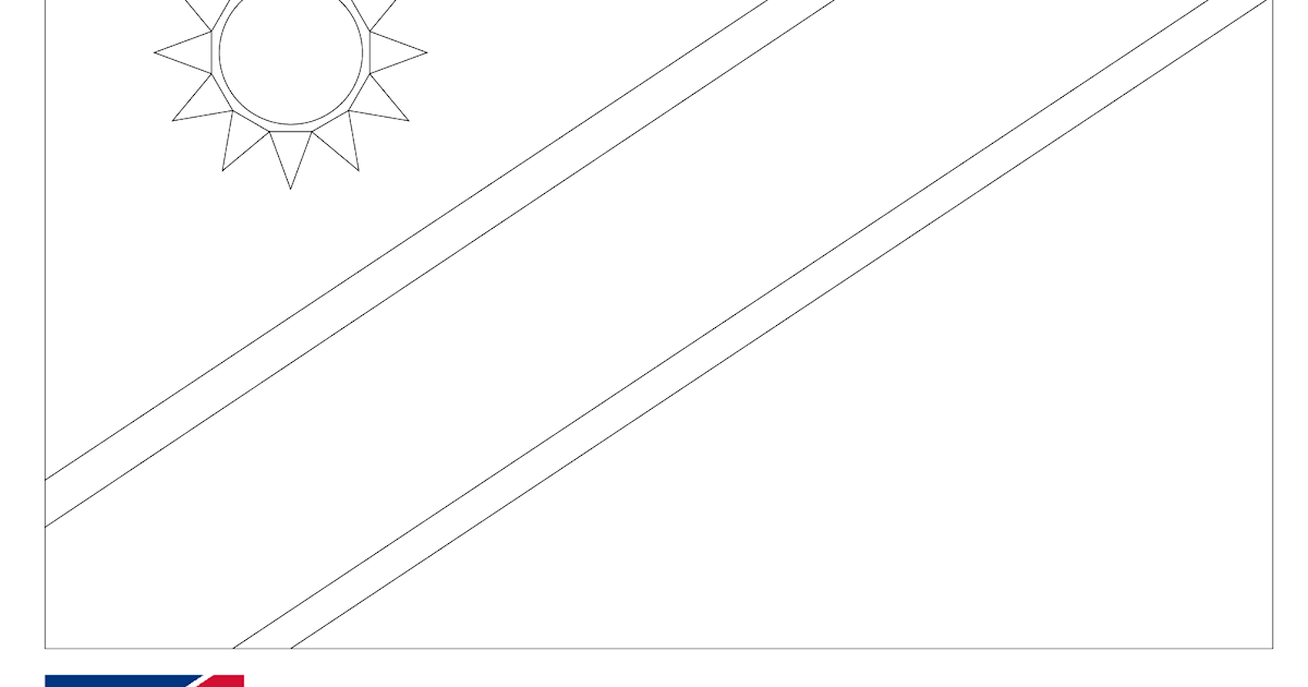 Coloring Page | Flag of Namibia | Drawing | Outline Vectors | Free ...