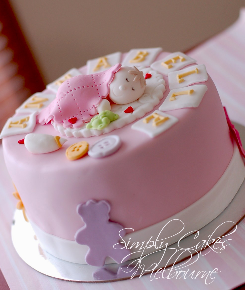 Simply Cakes Melbourne: 1 month old baby mini cakes and cupcakes set