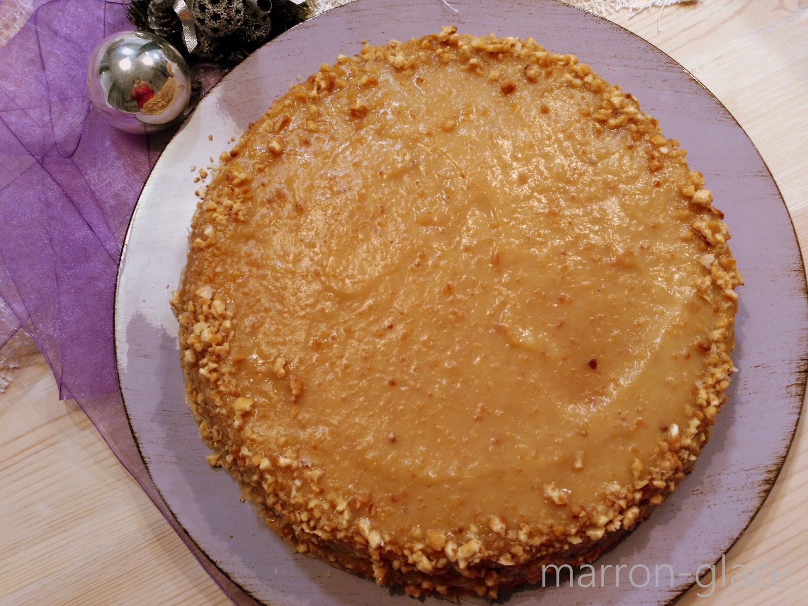 marronglacè: Bizcocho relleno de crema de turrón (sin lactosa)
