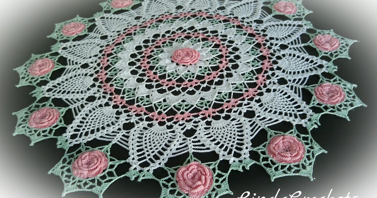 Linda Crochets: Spring Pineapple Floral Lace doily