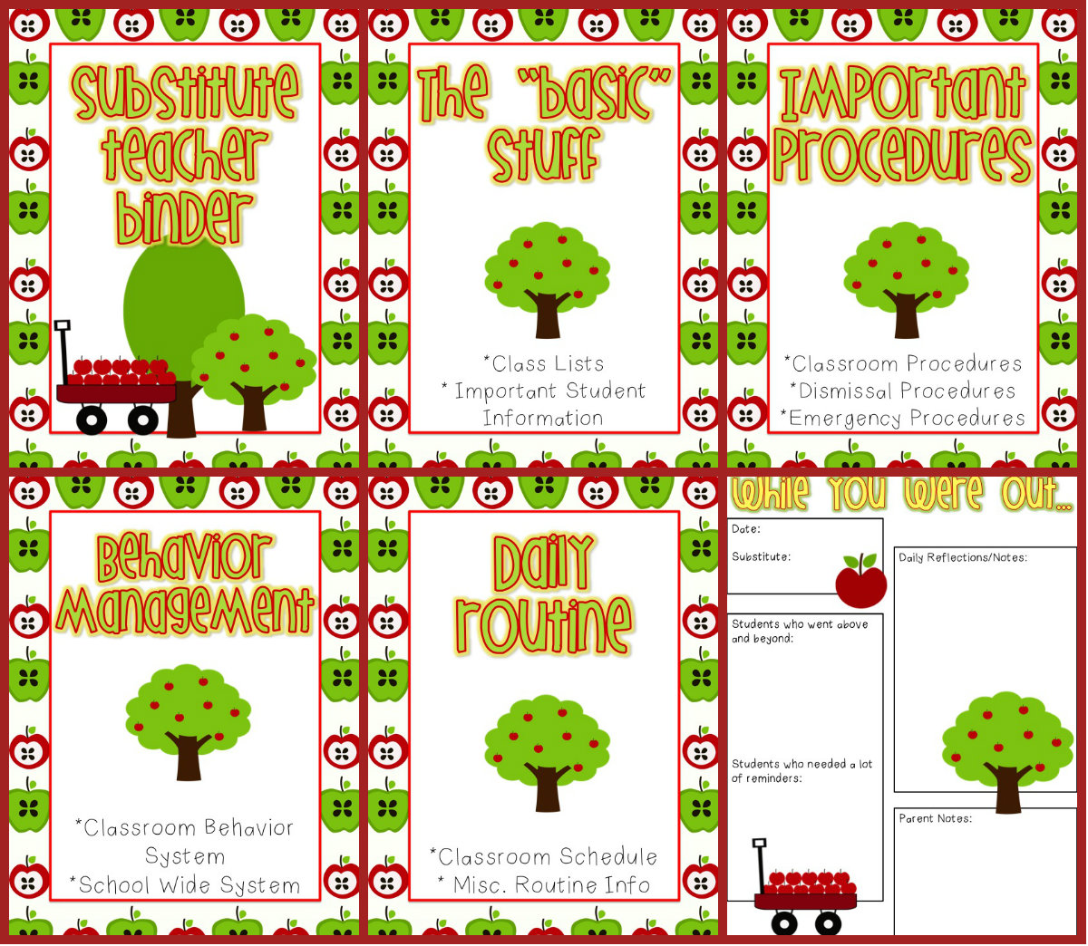 New Substitute Binder Themes! | creating & teaching