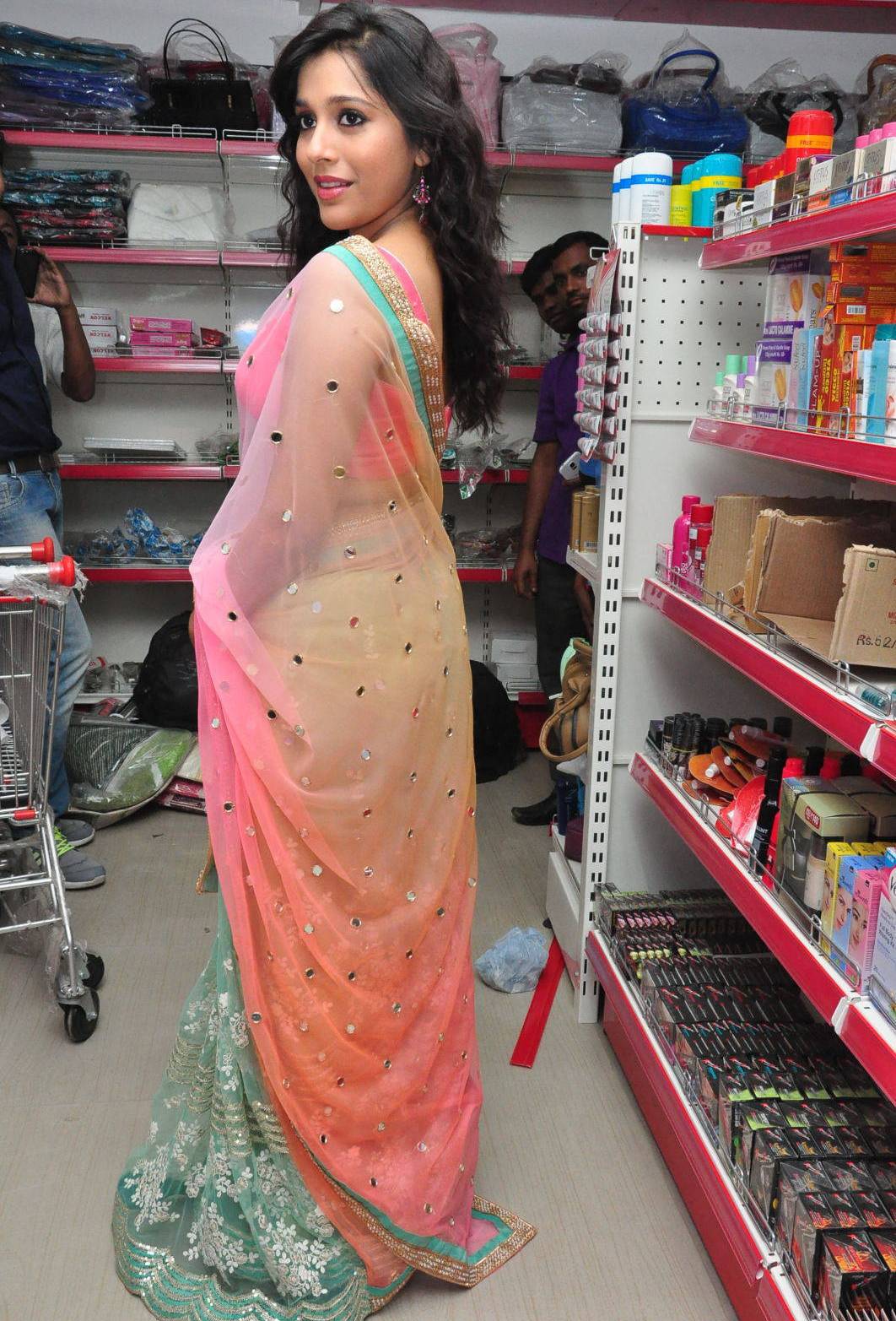 Actress Reshmi Gautam in Transparent saree Stills