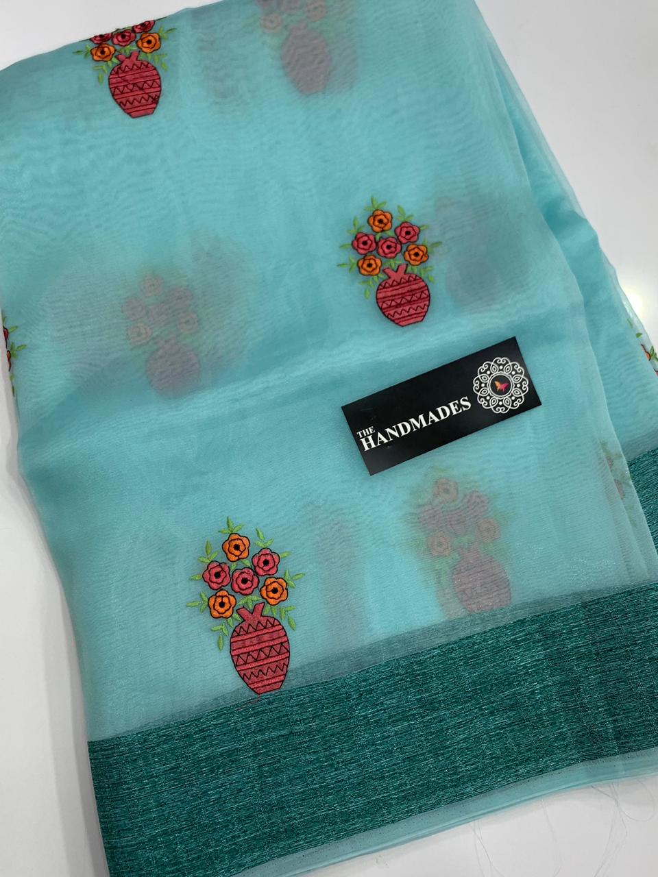 Latest tissue organza sarees