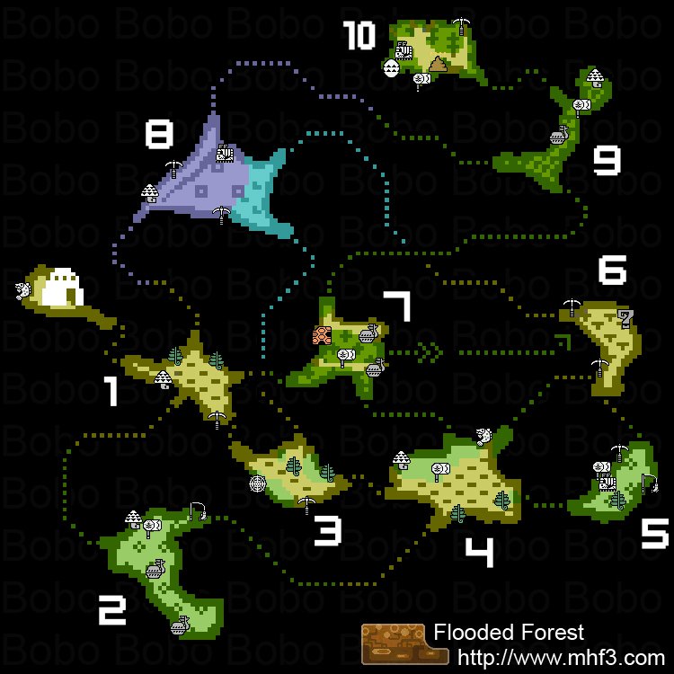 monster hunter portable 3rd: MAPAS Y RECURSOS