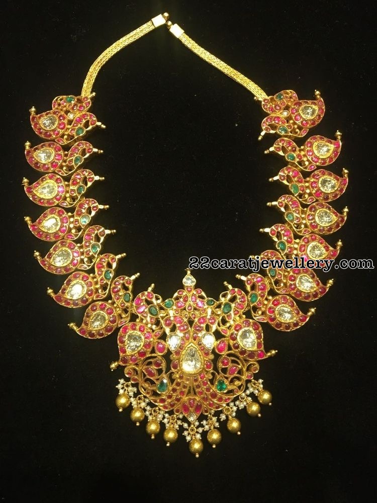 Mango Necklaces with Lakshmi Peacocks - Jewellery Designs