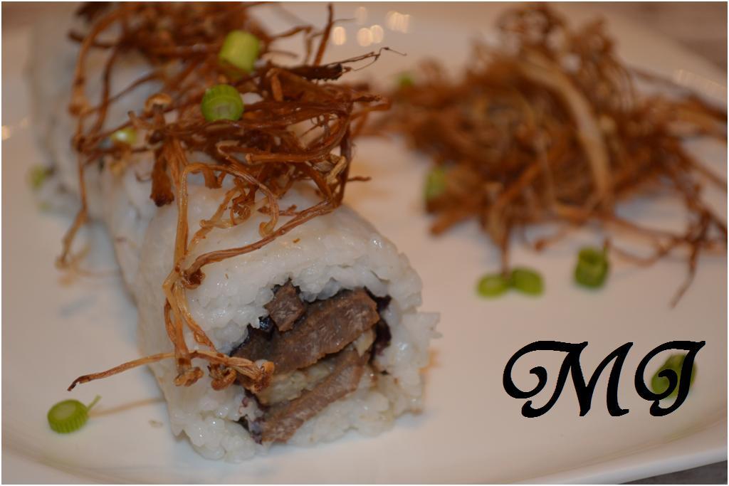 Enoki Beef Sushi Roll すし