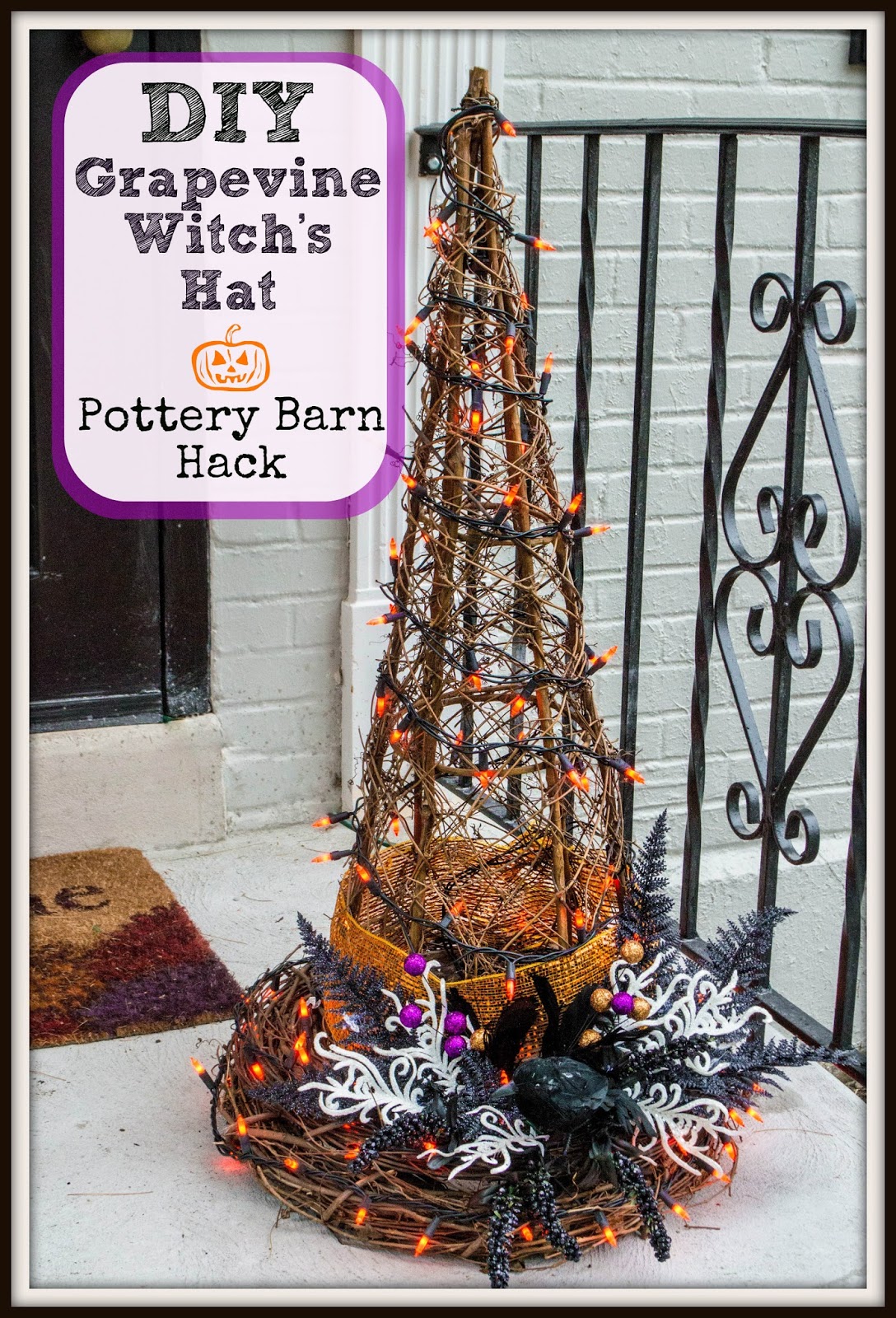 Entertaining Grace: DIY Grapevine Witch's Hat: Pottery Barn Hack