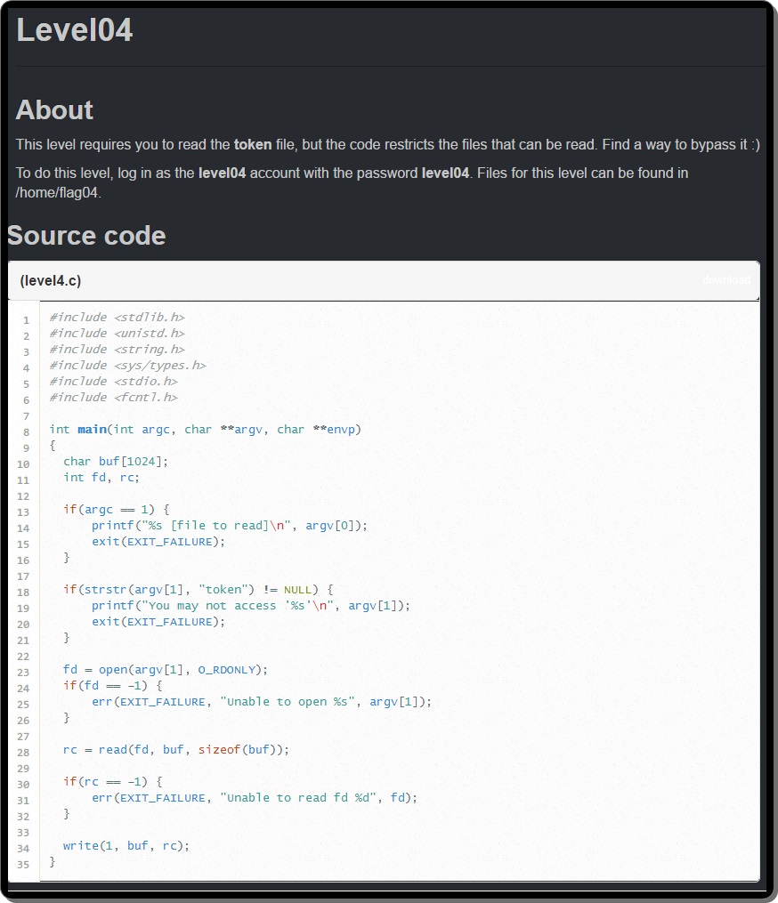 Nebula Level04 solution - Cybersecurity Guide