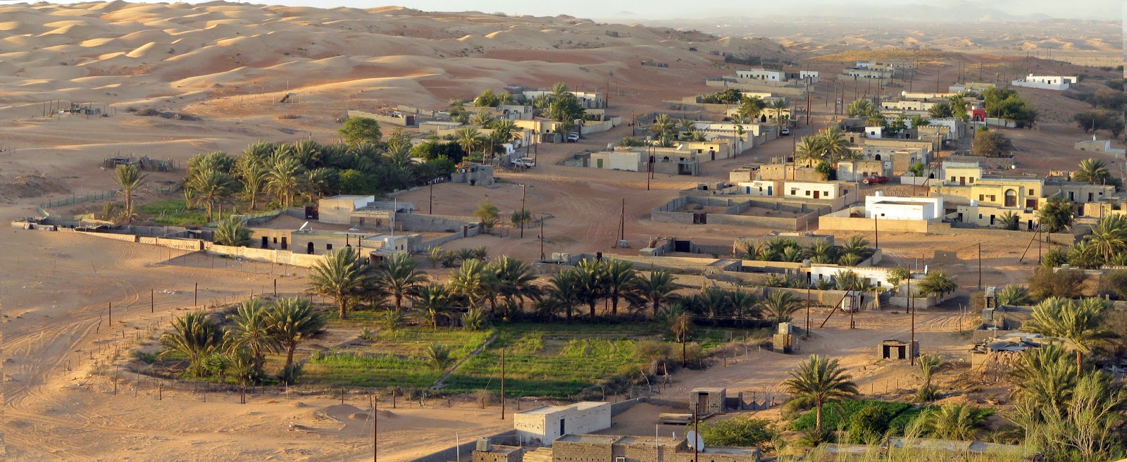 zandwoestijn: de oase Al Hawiyah in Oman