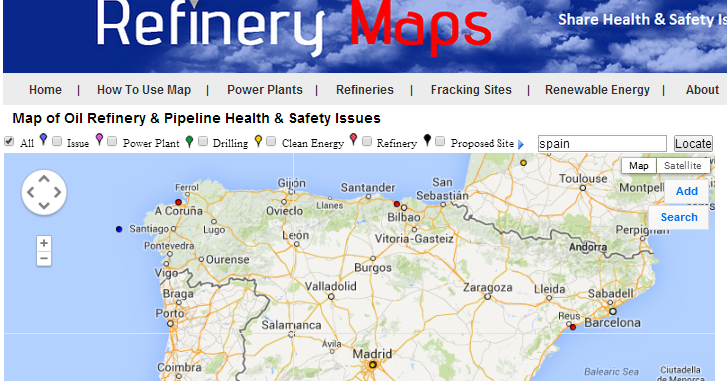 Refineries in Spain Are Spread Out Evenly Across The Country