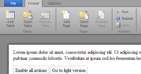 Office 2010 Style Ribbon Toolbar in HTML/CSS/JS - jQuery 2 DotNet
