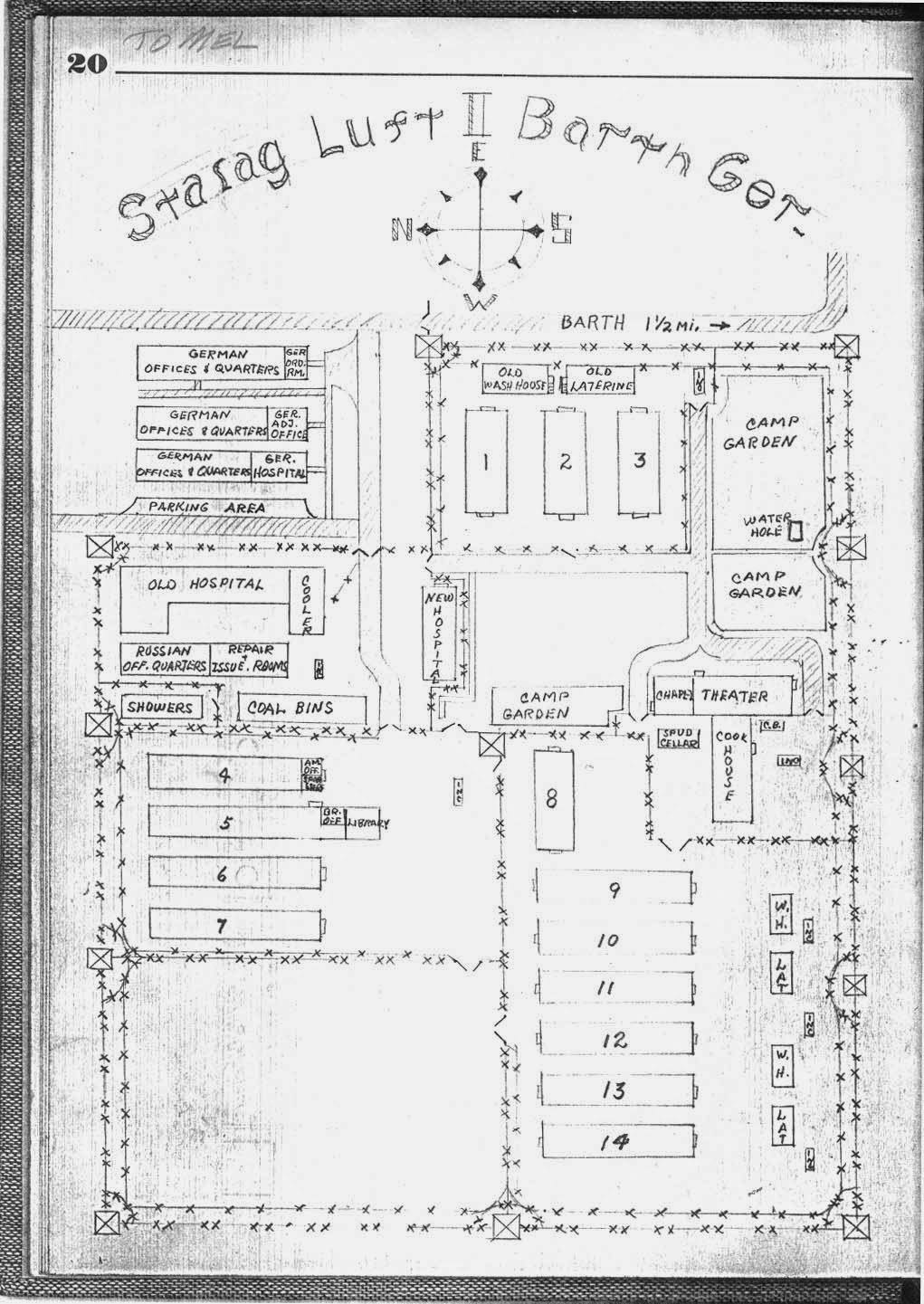 World War II Prisoners of War: Stalag Luft II camp map