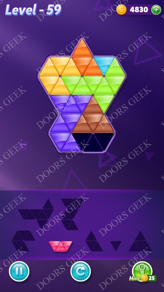 Block! Triangle Puzzle Advanced Level 59 Solution ~ Doors Geek