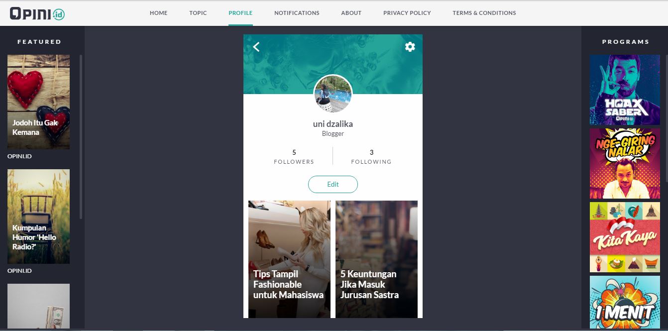 Uni Dzalika: 5 Alasan Mengapa Kita Harus Menulis di Opini.id