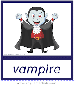 English for Kids Step by Step: Printable Halloween Flashcards: Spooky ...