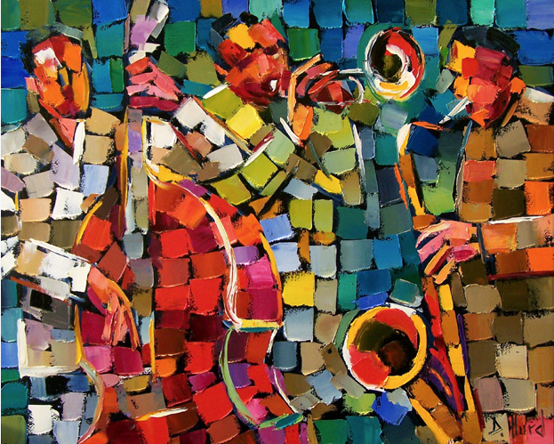 Portrait Artists International: "Mosaic Jazz" Original Jazz Painting ...