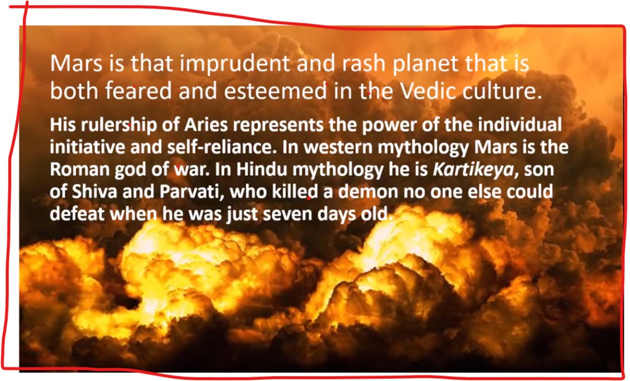 Sarastrology: Mars in Vedic Astrology