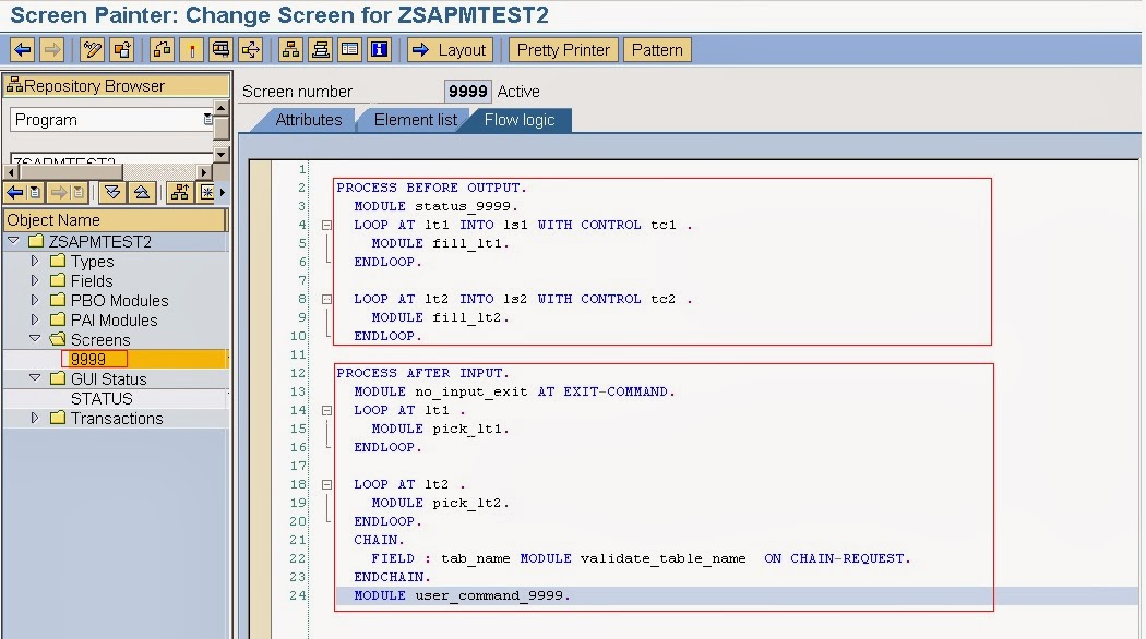 TECHSAP : Field selection operation with two Table Controls in Module Pool Program
