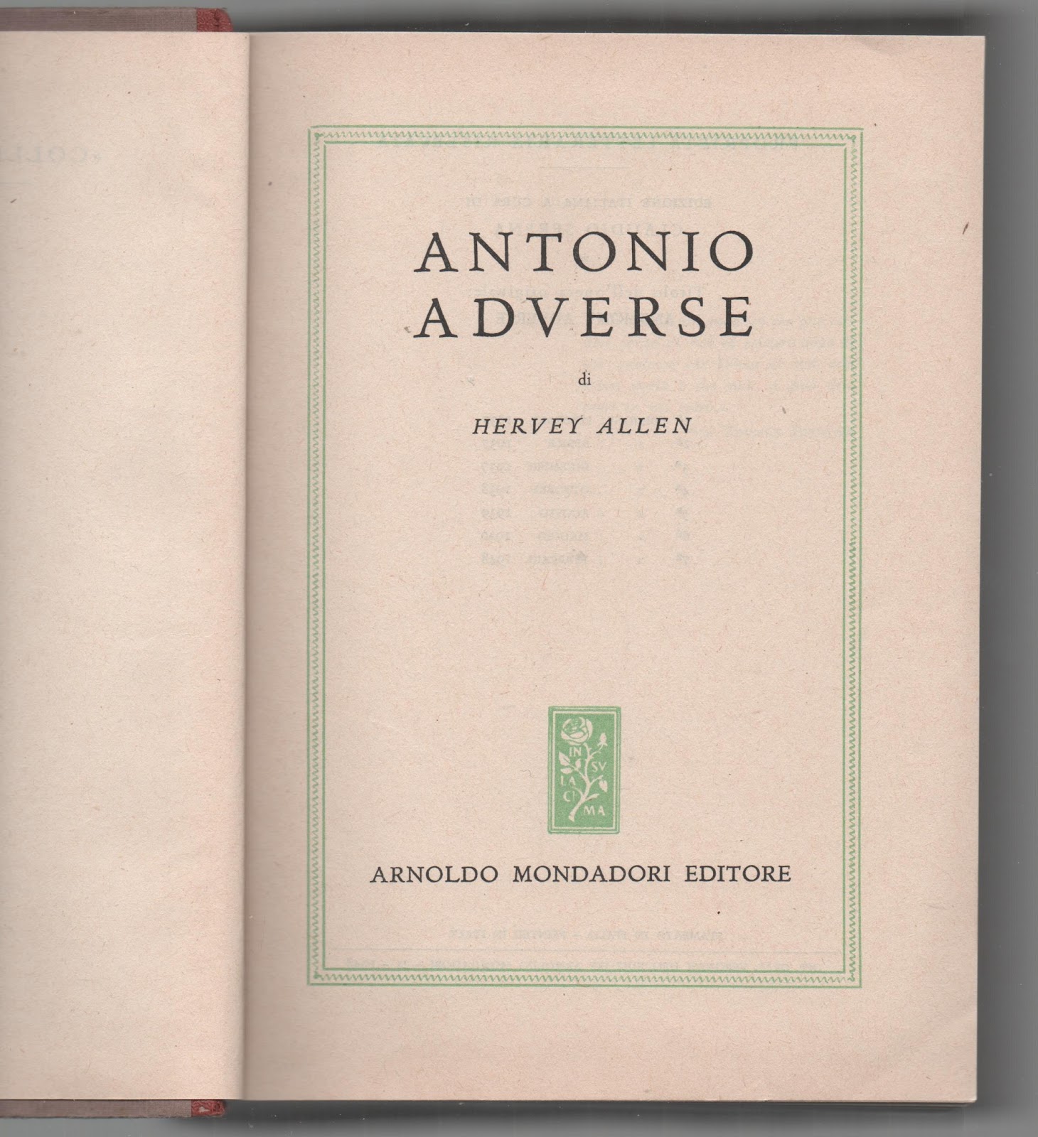 libri in vendita: Hervey Allen Antonio Adverse Mondadori Collezione ...