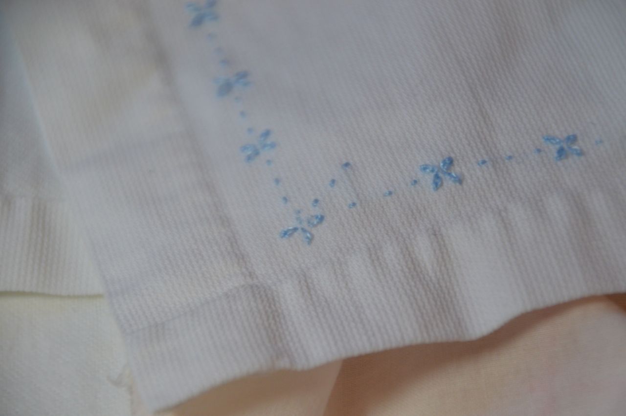 The Old Fashioned Baby Sewing Room: Blue Embroidery
