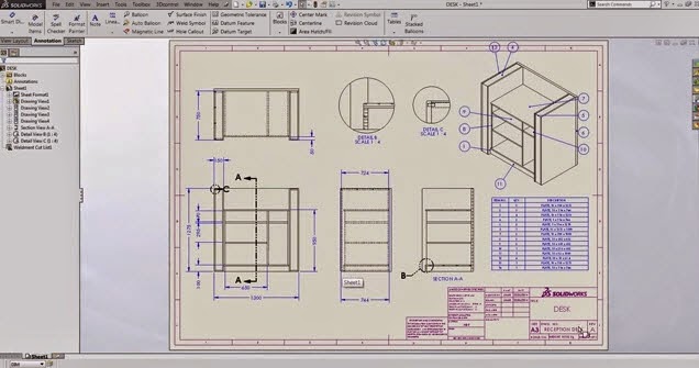 How to Designing Furniture and create detail drawing in SolidWorks ...
