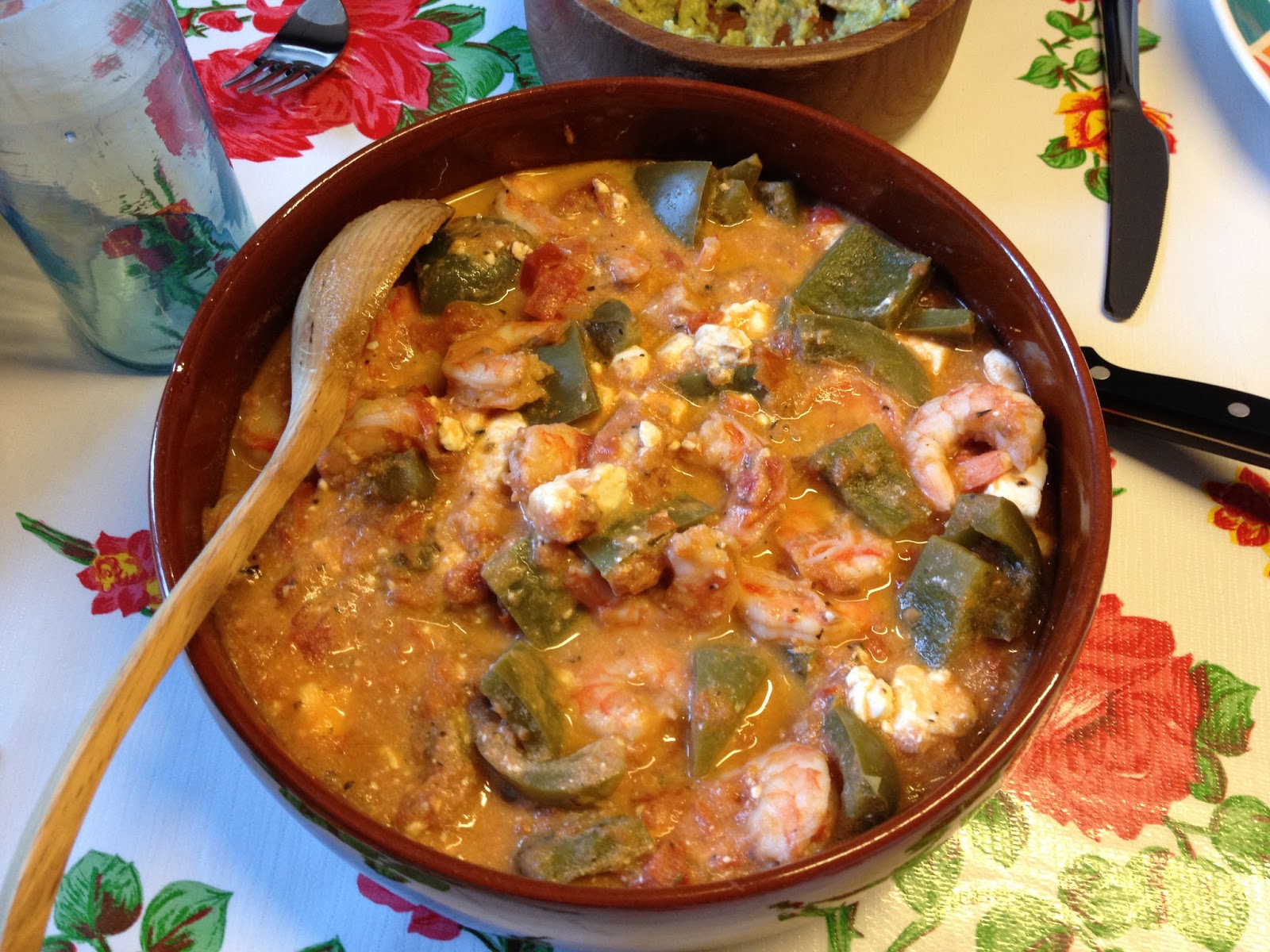 epicurious adventures: Garides saganaki (prawns with feta in tomato sauce)
